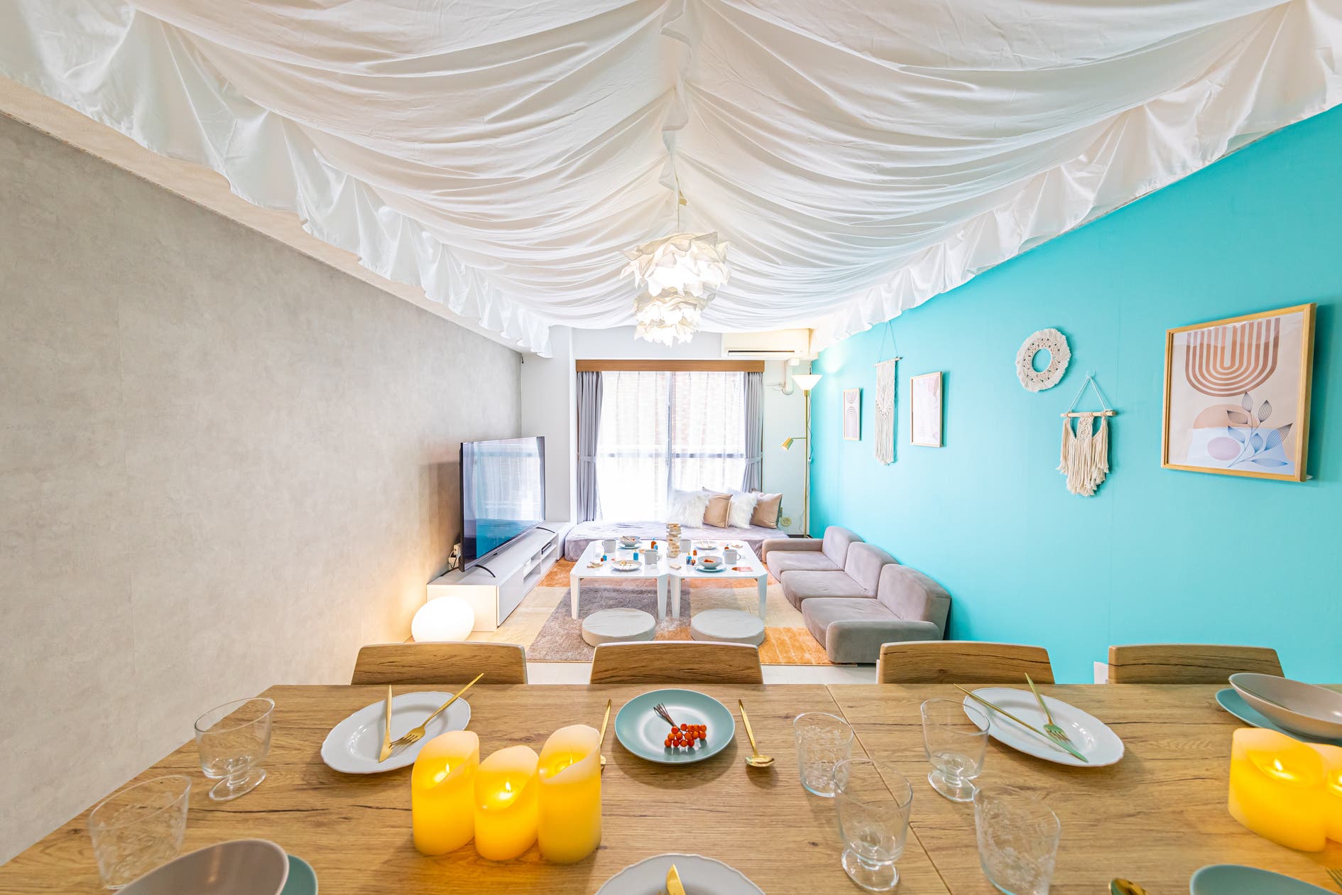 🌈NEWオープン🌈おうちグランピング/65型TV/ボドゲ20種/マダミス/上映会・撮影/推し会/女子会/ママ会/ゴミ捨て無料の写真3