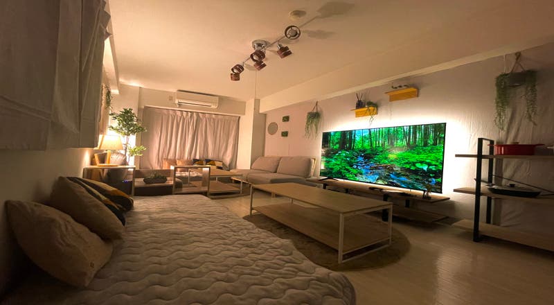 NEW❗️【アソシア-leaf心斎橋】大型65インチ型TV🎬Netflix/Hulu見放題⭐️タコパ・鍋パ🎊