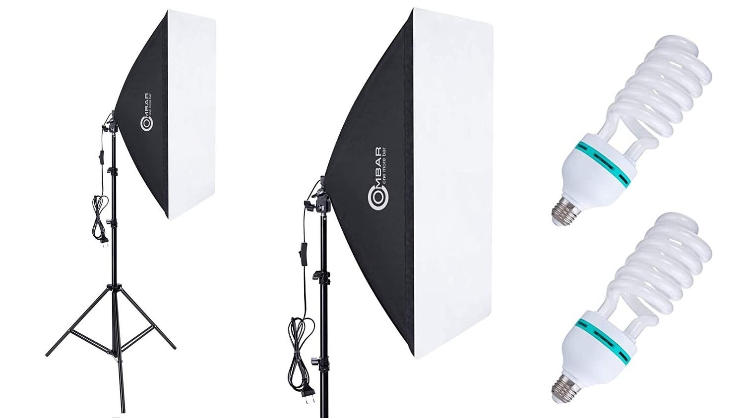 OMBAR ソフトボックス スタジオライト 135W5500Kライト 反射材 三脚付きの画像1