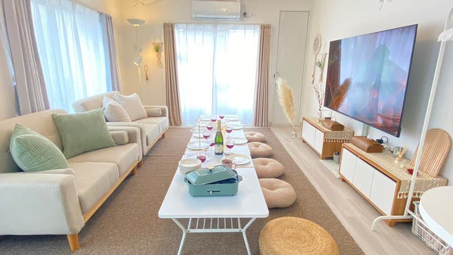 ナチュラル柏🏆ベストホスト受賞🏆65㌅大画面で映画鑑賞📺安心広々最大10名👩👩👧👧誕生日会🎂女子会🤍ママ会💖の写真7