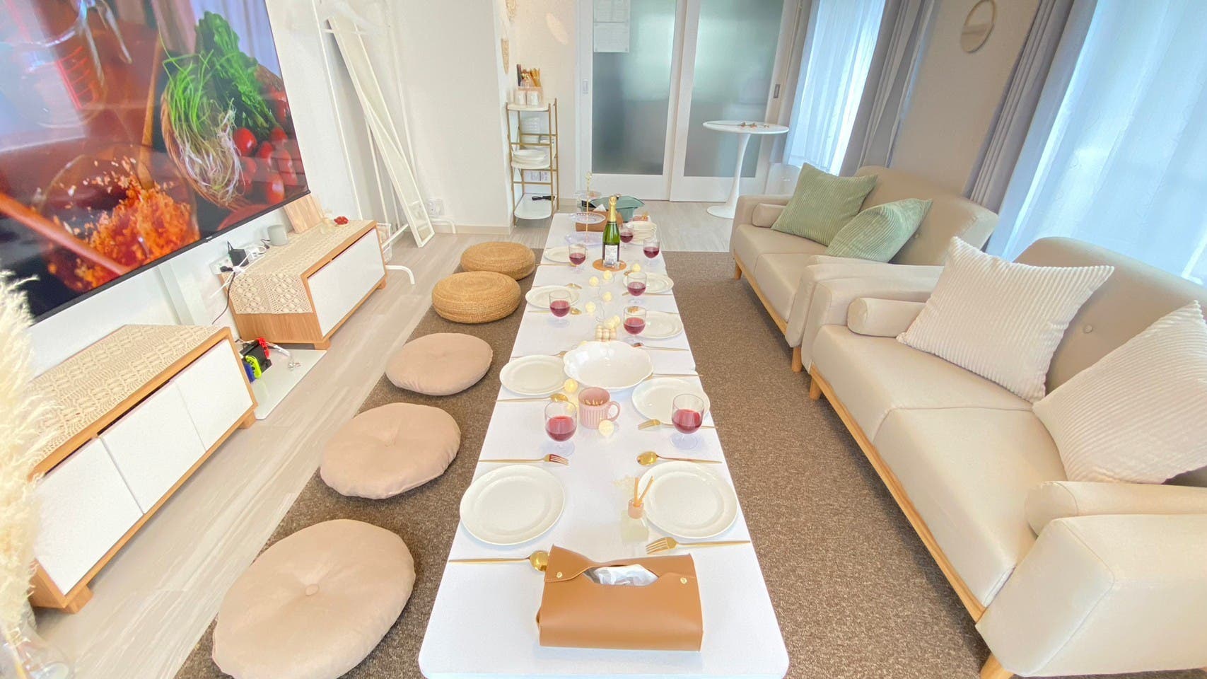 ナチュラル柏🏆ベストホスト受賞🏆65㌅大画面で映画鑑賞📺安心広々最大１０名👩‍👩‍👧‍👧誕生日会🎂女子会🤍ママ会💖の写真8