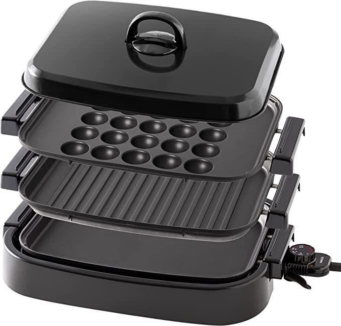 ホットプレート 3WAY (平面プレート/波型プレート/たこ焼きプレート)の画像1