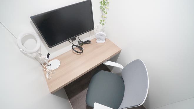 <ミニマルワークブース博多No.4>完全個室ワークブース💼Wi-Fi📶モニター🖥テレワーク/ZOOM/自習/作業場所の写真5