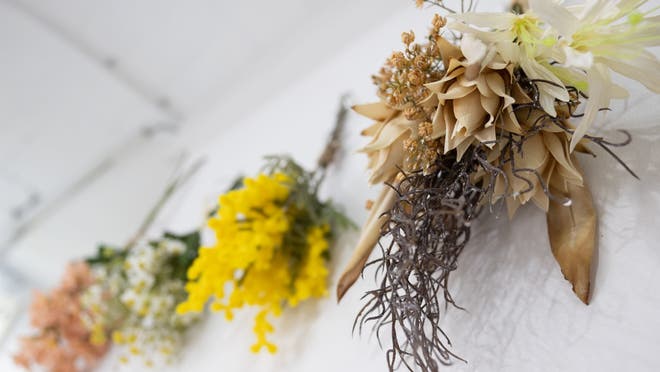 【4m超えドライフラワー造形】本格的撮影スタジオ|漆喰壁|レンガ壁|カーテン装飾|カフェ板|タイル床|アパレル|背景×10の写真20