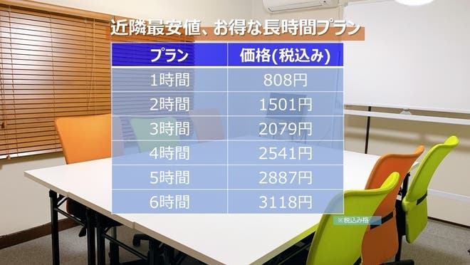 ★こくスペ会議室★お得な長時間割/国分寺駅徒歩3分/最大10名/WiFi/27インチモニタ/ホワイトボードの写真2