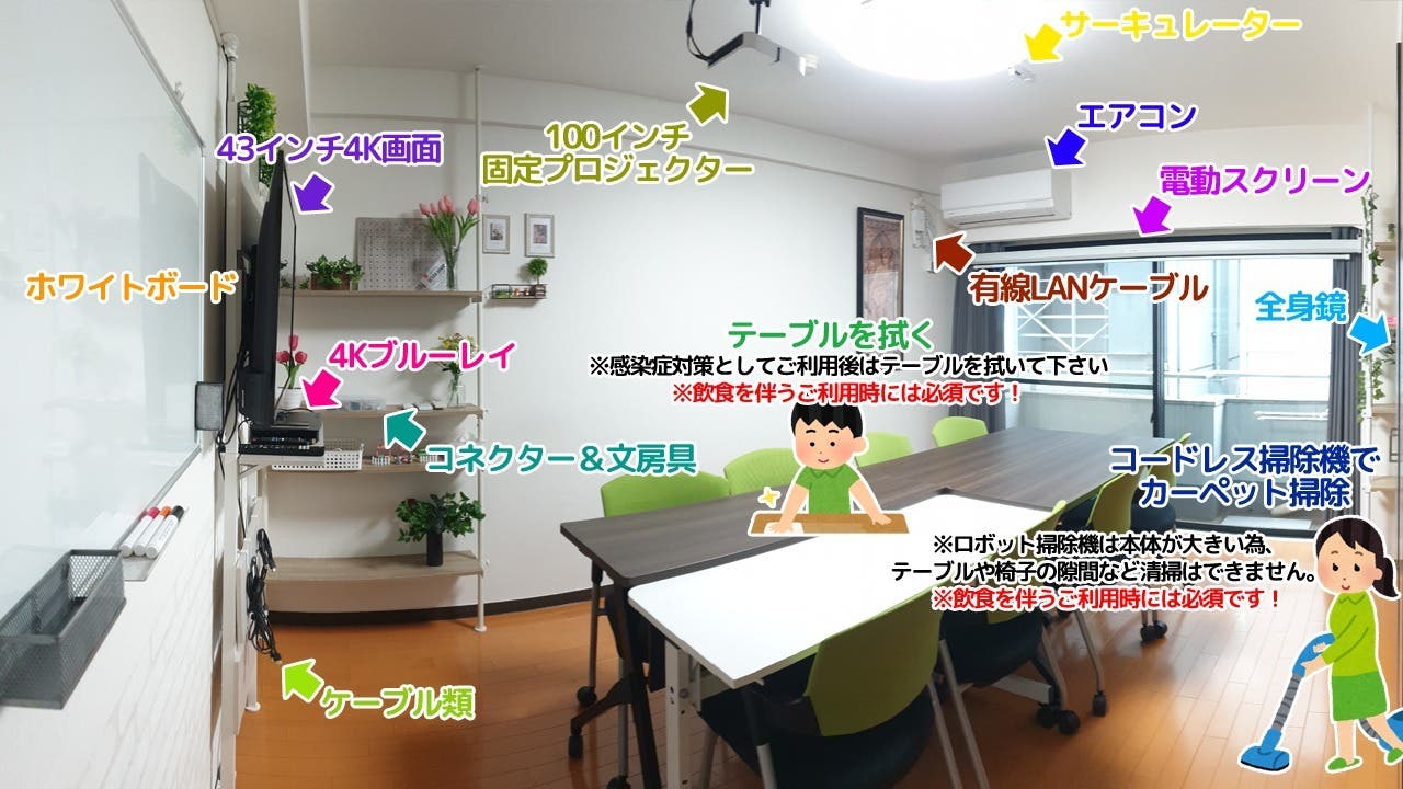 《エクセレンス吉祥寺ビル｜吉祥寺駅2分》【静か･設備充実4F】スッキリした部屋/100型画面/長時間疲れない椅子/光ネット47の写真5