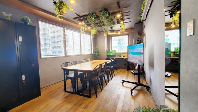 【カフェ風】充実設備🚃北浜5分👢土足OK✨光&有線LAN🪞ミラー🎥プロジェクタ☀二面採光🖥️モニター4台【会議室】の写真15