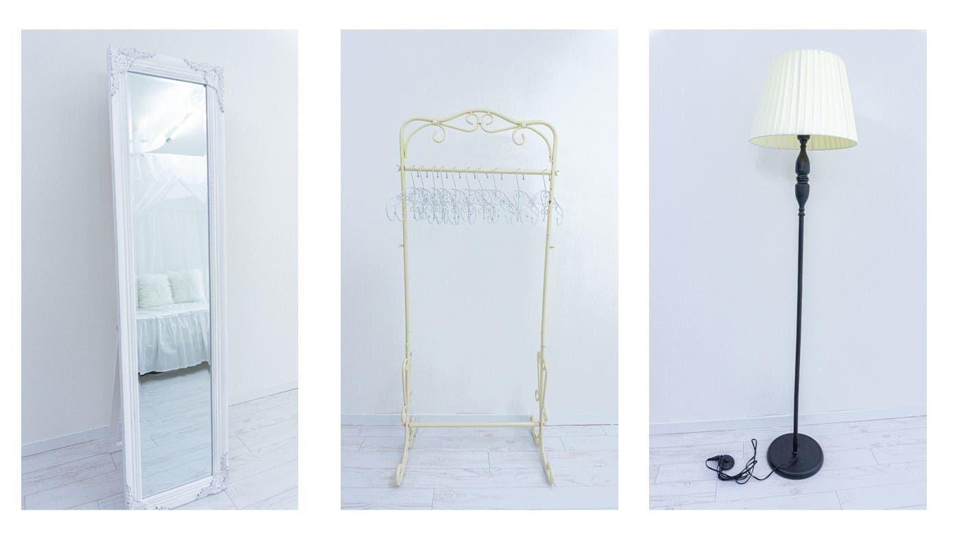 白壁・白家具｜シック｜天蓋ベッド｜花壁｜シャンデリア｜５面背景｜撮影機材無料｜生誕祭・誕生会｜コスプレ｜YouTube配信の写真14