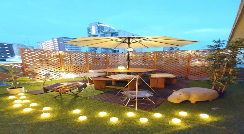 冬は鍋パも❗️全天候ok24時間営業🕰️三宮5分！1LDKとバルコニーが貸切⛱最大14名/バーベキュー🍻