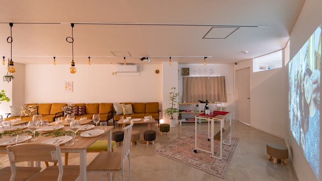 @400円/hほどで1フロア貸切🎉毎回清掃🧹最大40名🙆♀広々空間🍷24H🌠120㌅大画面プロジェクター🎥スマホ・PC投影💻の写真9