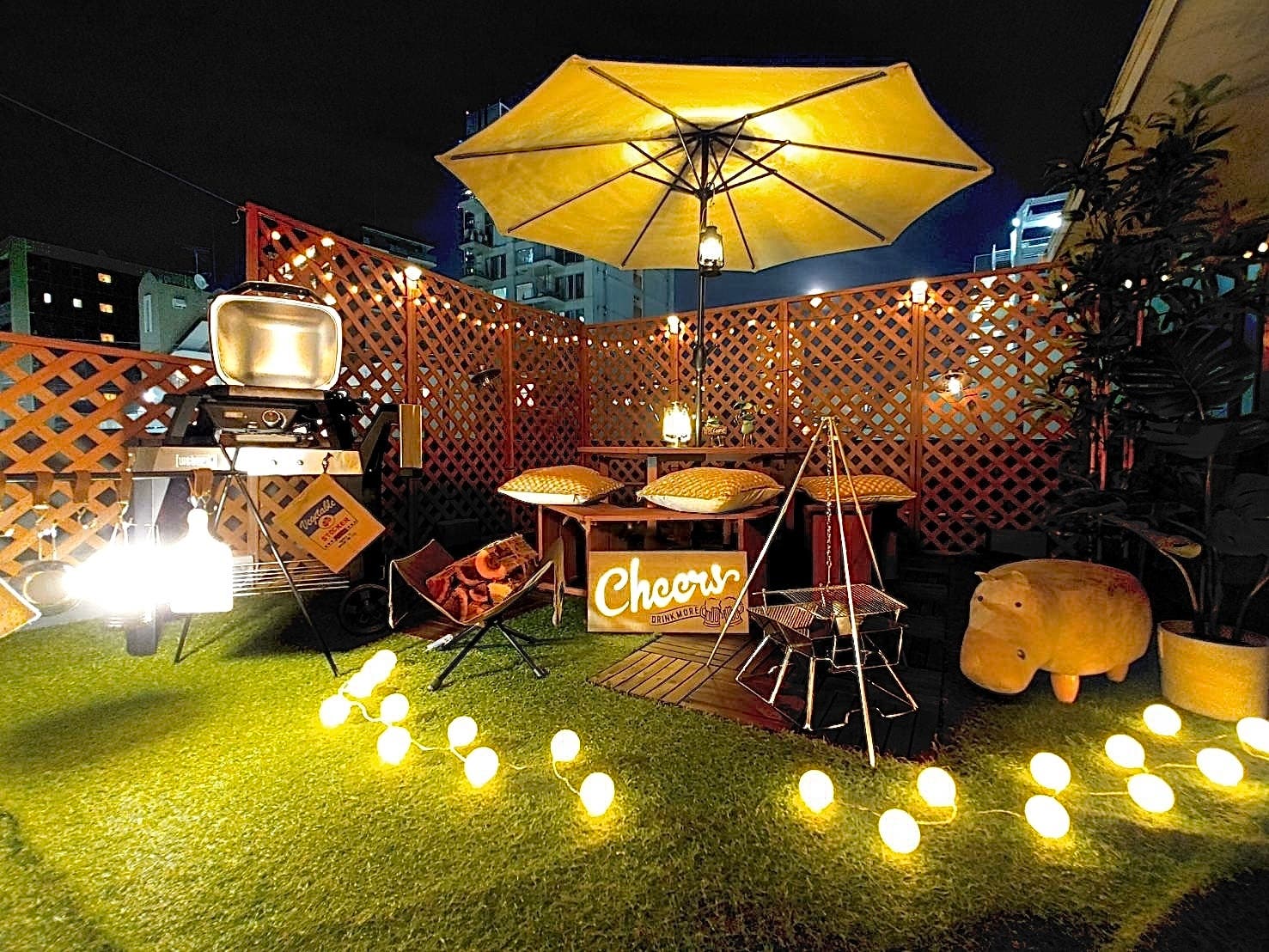 冬は鍋パも❗️全天候ok24時間営業🕰️三宮5分！1LDKとバルコニーが貸切⛱最大14名/バーベキュー🍻の写真6