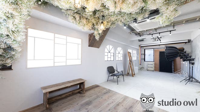 満天のカスミソウの下撮影収録できる機材全部無料のデザイナーズ撮影スタジオの写真1