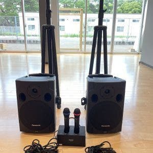 イベント用可動式スピーカー/ ワイヤレスマイク（２本セット）の画像1