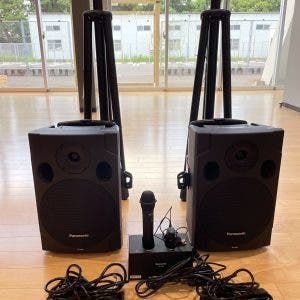 イベント用可動式スピーカー/ ワイヤレスマイク（1本＋ピンマイク1個）の画像1