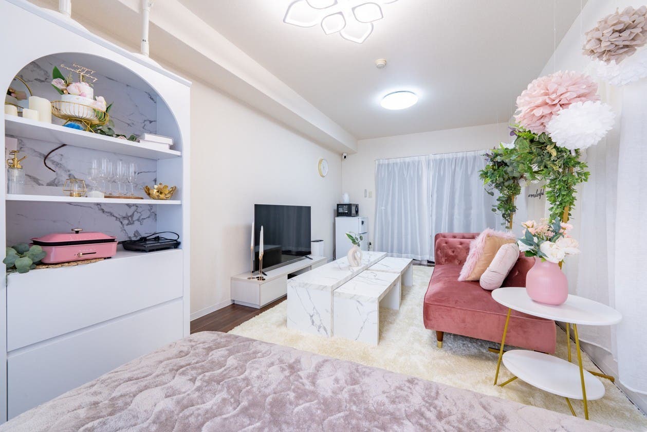 💖ピンク基調💙心斎橋4分❣️最大12名🙆‍♀️推し活🍀大画面ﾃﾚﾋﾞ🎬パーティー🥂女子会🎀Katy心斎橋の写真8