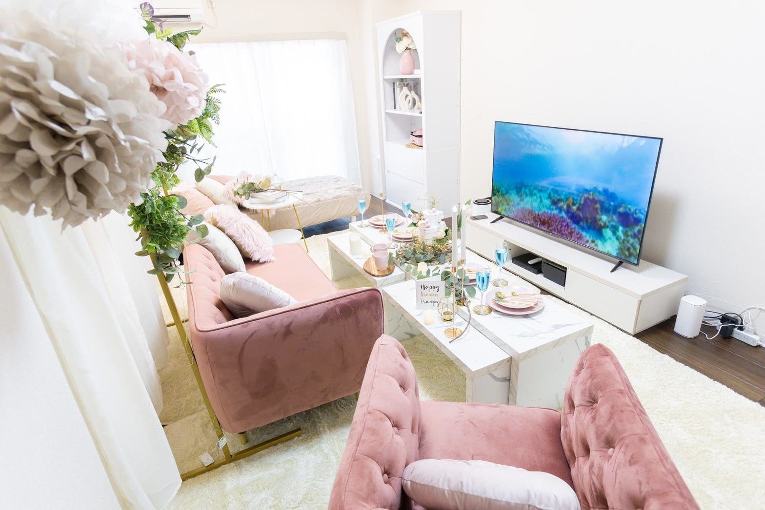 💖ピンク基調💙心斎橋4分❣️最大12名🙆‍♀️推し活🍀大画面ﾃﾚﾋﾞ🎬パーティー🥂女子会🎀Katy心斎橋の写真17