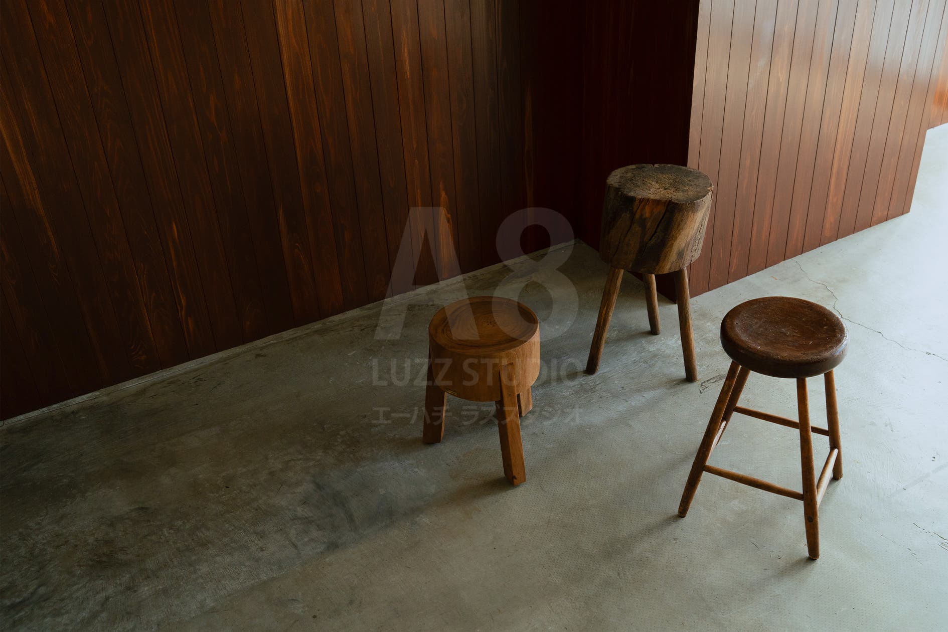 大阪市西区堀江・自然光・ウッド壁、木壁、モルタルグレー壁の撮影スタジオの写真17