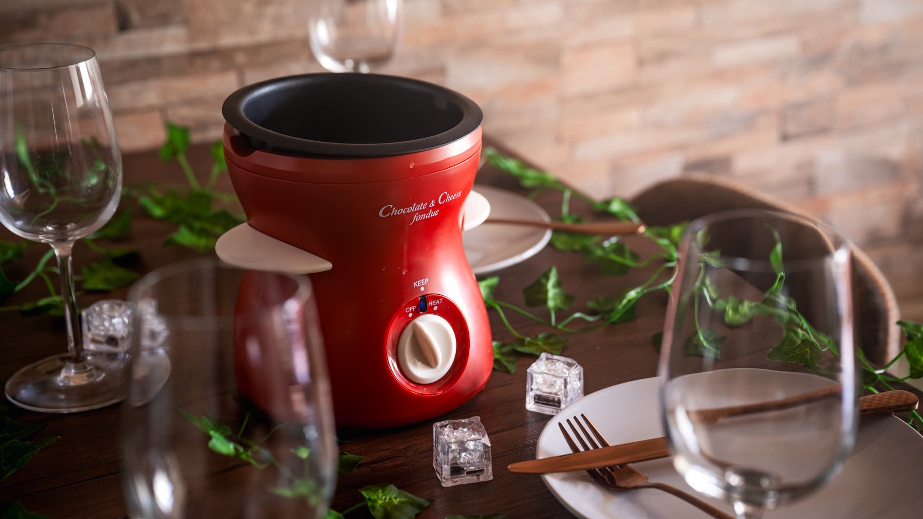 🍫チョコ・チーズフォンデュ鍋（フォーク4本付き）の画像1