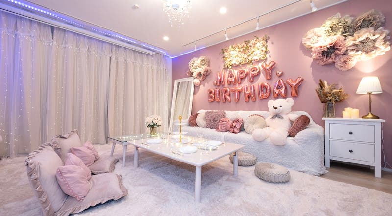 【✨毎回清掃✨】🎀女性専用🎀お子様🚫・男性🚫推し活応援💜75型大画面TV・120㌅プロジェクター　コリアタウン1分