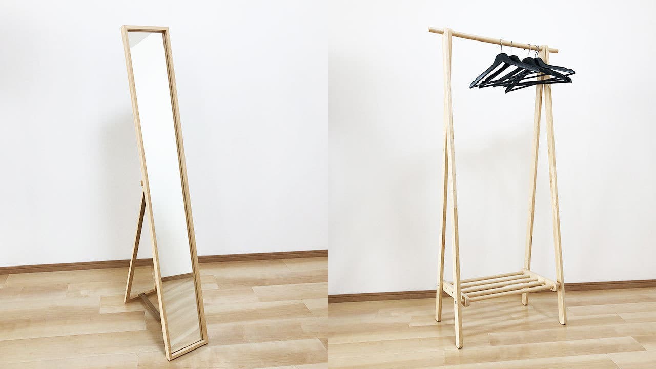 全身鏡（姿見）＆ハンガーラックの画像1