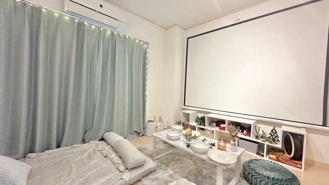 🏆オープン割🏆✨大画面でHulu/YouTube見放題🎉100㌅プロジェクター無料🤍完全個室のプライベート空間🎂の写真1