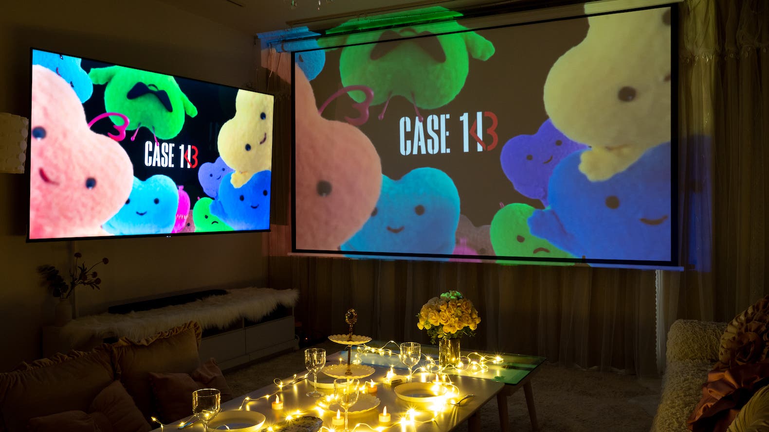 120インチ高性能プロジェクター＆電動スクリーンの画像1