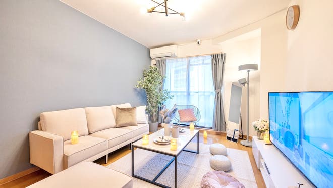 🎊10月OPENセール🎊😆超特大55インチTV📺【 新福島駅4分🚶】パーティ🛋️映画鑑賞/🎀推し活/👑ママ会にピッタリ👑の写真5