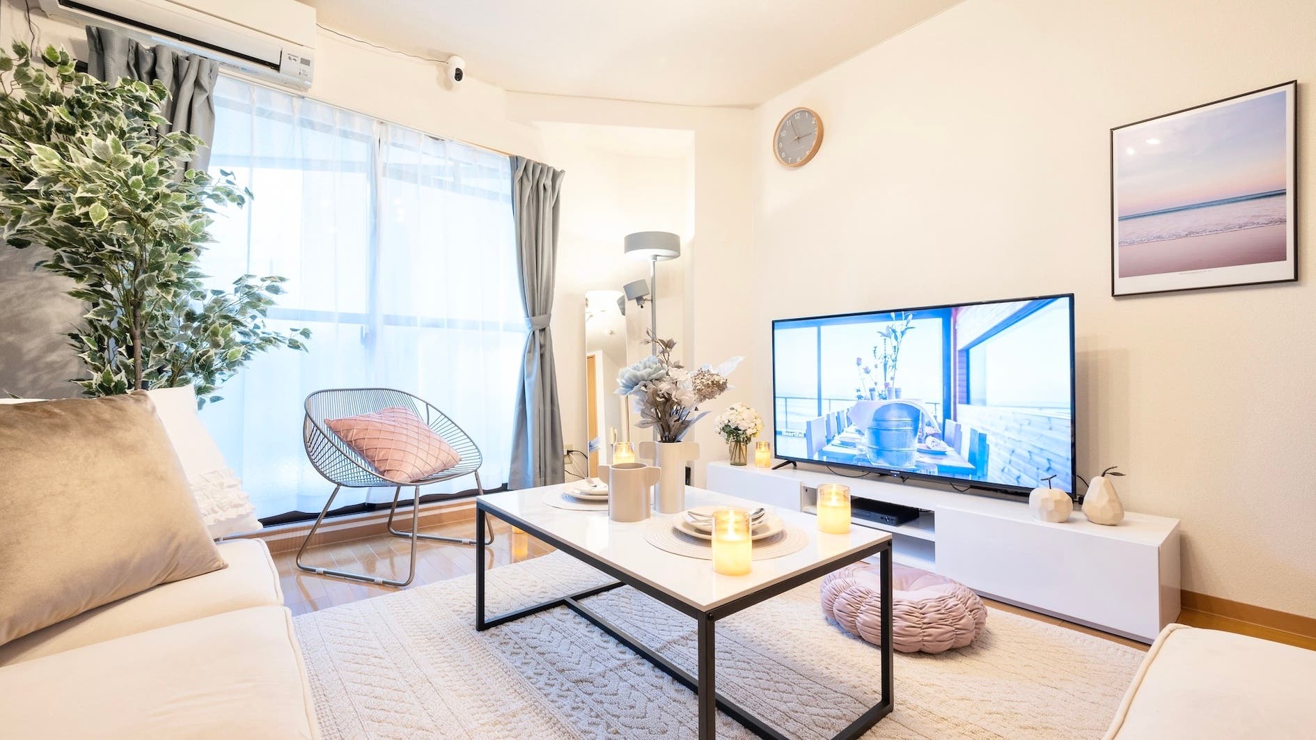 🎊10月OPENセール🎊😆超特大55インチTV📺【 新福島駅4分🚶】パーティ🛋️映画鑑賞/🎀推し活/👑ママ会にピッタリ👑の写真6