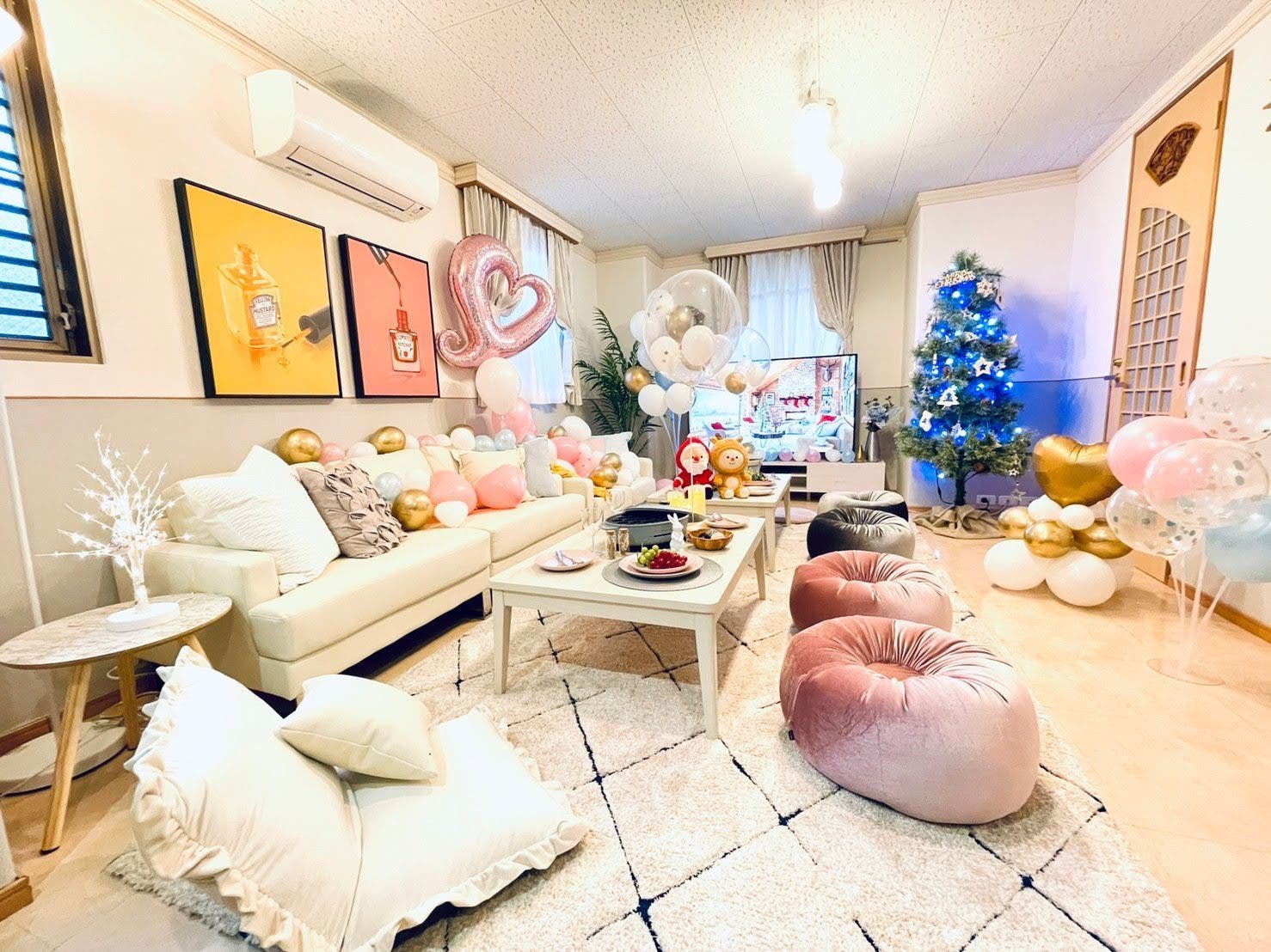 【期間限定Sale：♪TikTokで話題のスペース🎀】女子会💕人気テレビゲーム機有🎮12名利用可🍷ゴミ捨て無料🌈一階両隣無角部屋の写真3