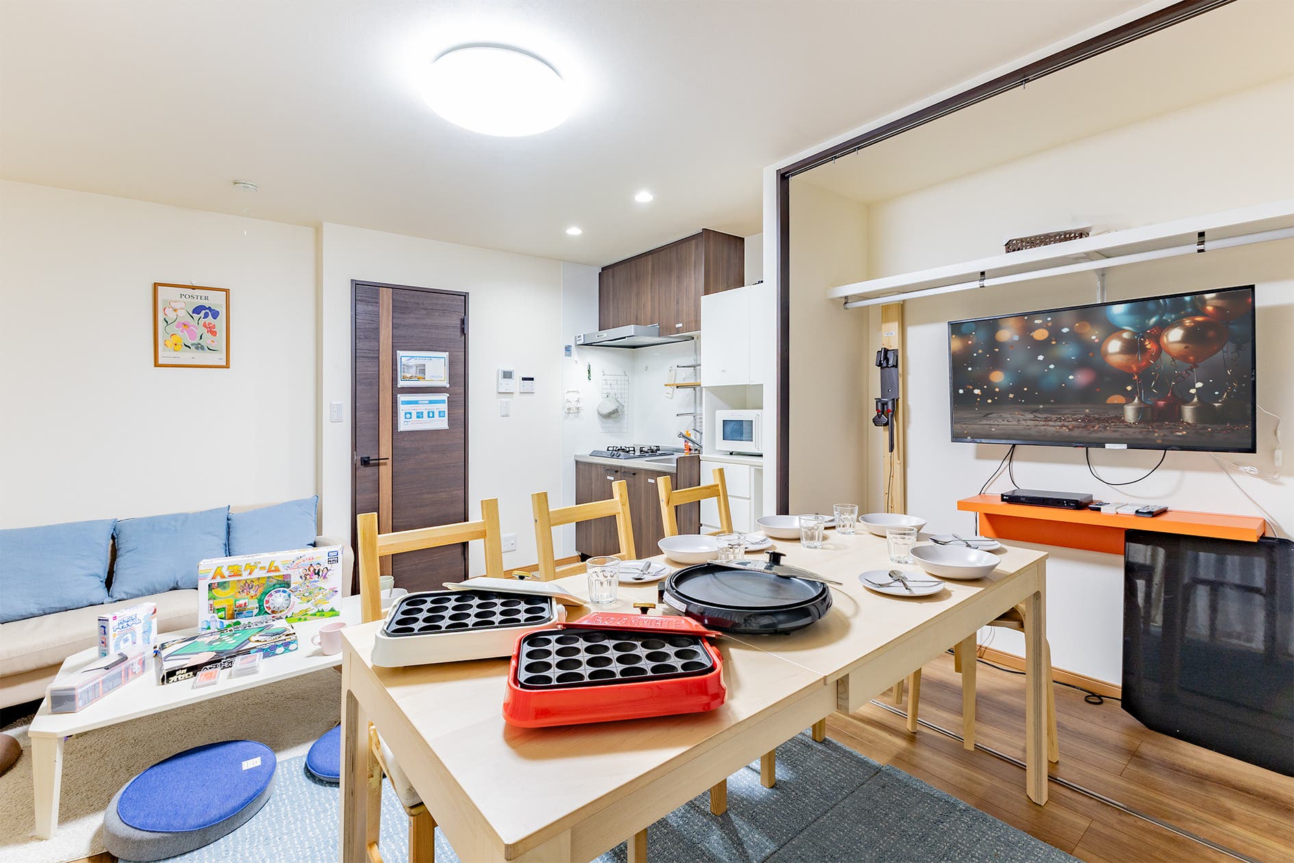 <HS3>福島駅スグ🚃10名以上の利用🆗ガスコンロ、オーブンレンジあり🍳タコ焼き器無料！の写真9