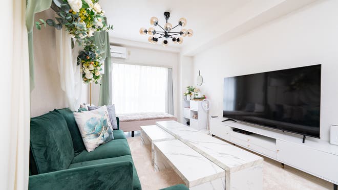 心斎橋にOPEN💚駅徒歩4分🫶最大12名🙆♀️大画面65㌅TV🤍推し活応援🍀撮影会📸パーティー🥂女子会🎀Ameri心斎橋💕の写真1