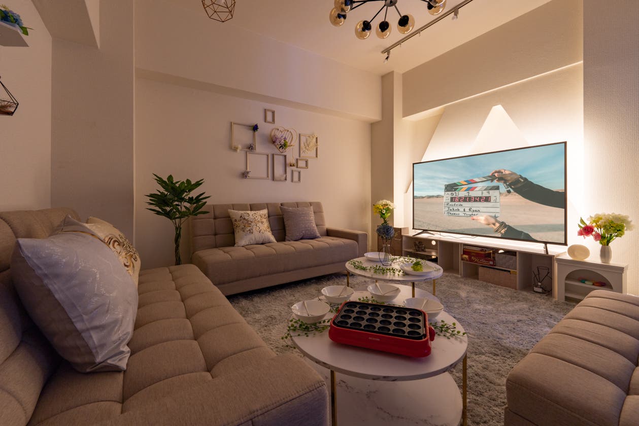 【西心斎橋/徒歩5分】👼推し活で大人気のスペース💖清潔快適🎀大型65㌅TV🎗撮影/コスプレ🥻 Netflix/Hulu見放題💃の写真6