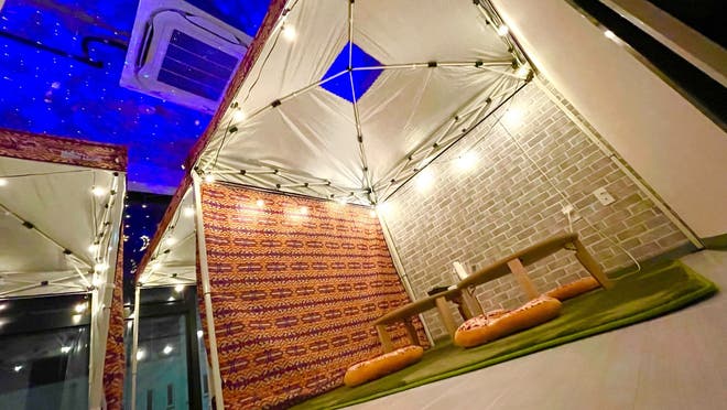 テントを張ったグランピングに天井はプラネタリウム空間!女子会・ママ会・パーティーに最適!の写真3