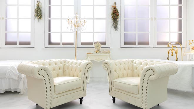 【花溢れる白の世界】大型ドライフラワー・かすみ草|天蓋ベッド|猫足バスタブ|階段|撮影機材無料の写真9