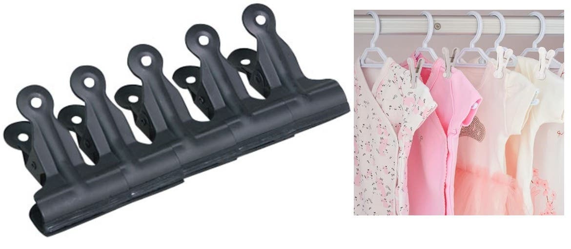 Bクリップ（ブラック）×5 & 跡がつかない衣類クリップ ×10の画像1