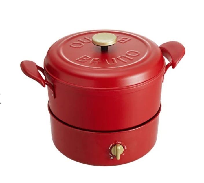 【煮る・焼く・蒸す・揚げる・炊くをマルチにこなす！】BURUNO（ブルーノ）マルチグリルポット レッドの画像1