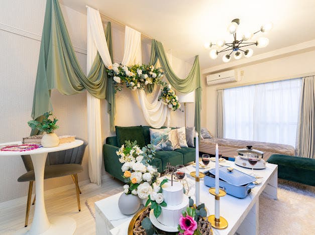 心斎橋にOPEN💚駅徒歩4分🫶最大12名🙆‍♀️大画面65㌅TV🤍推し活応援🍀撮影会📸パーティー🥂女子会🎀Ameri心斎橋💕の写真24