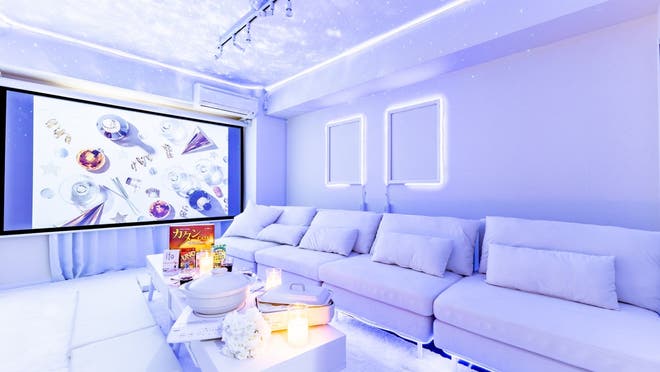 LEDライトで盛れるスペース☄推し活🫰100㌅大画面プロジェクターで動画鑑賞🎦ゲーム🎮の写真6