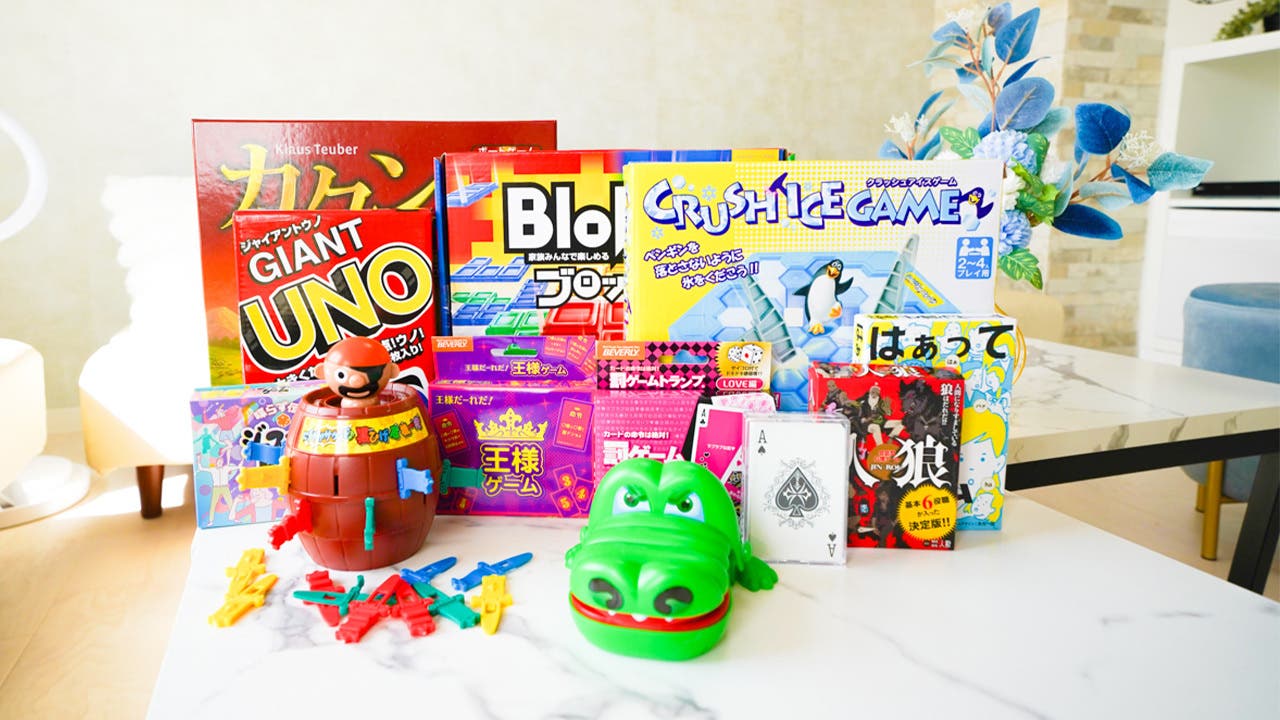 ⑦ボードゲーム類（はぁっていうゲーム/ブロックス/人狼/トランプ/UNO/黒ひげ危機一髪/わにわにパニック/カタン）の画像1