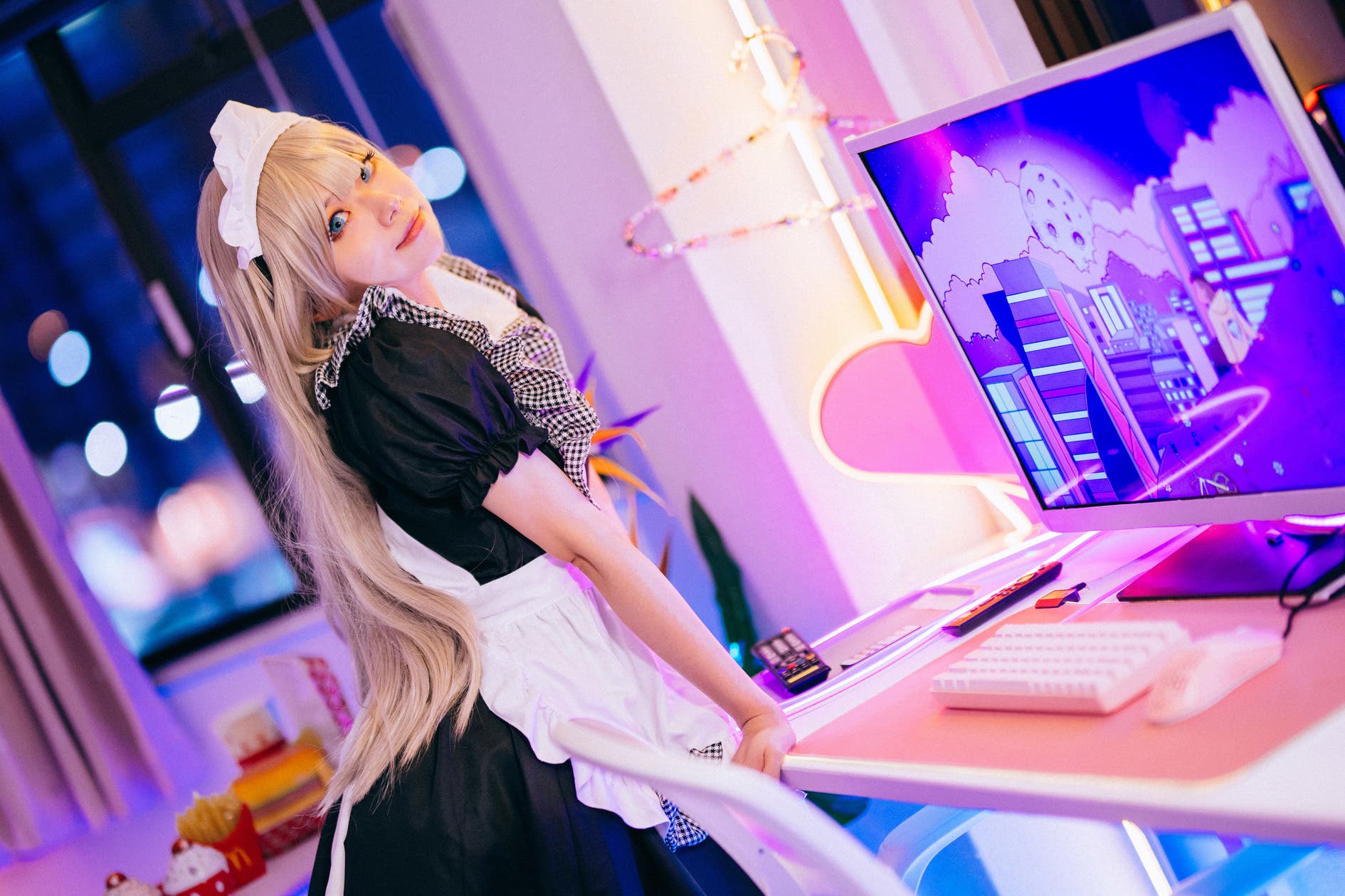 桜川駅5分(難波1駅)白系シティーポップ💜ネオンかわいい/写真撮影TikTok生誕など🤩の写真6