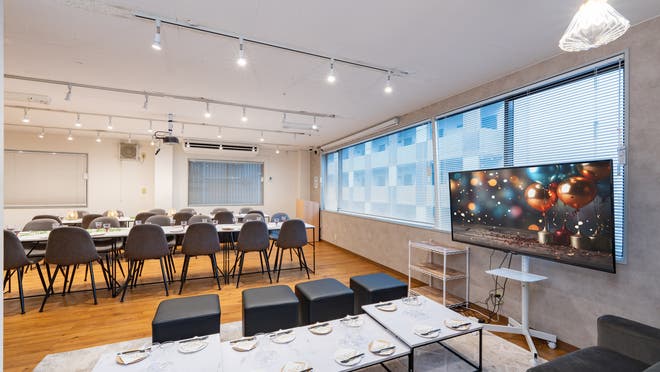 五反田駅6分✨最大40名⭕️飲食OK/120㌅スクリーン/モニター/ゴミ処理可/会議/懇親会/歓送迎会【ANP03】の写真9