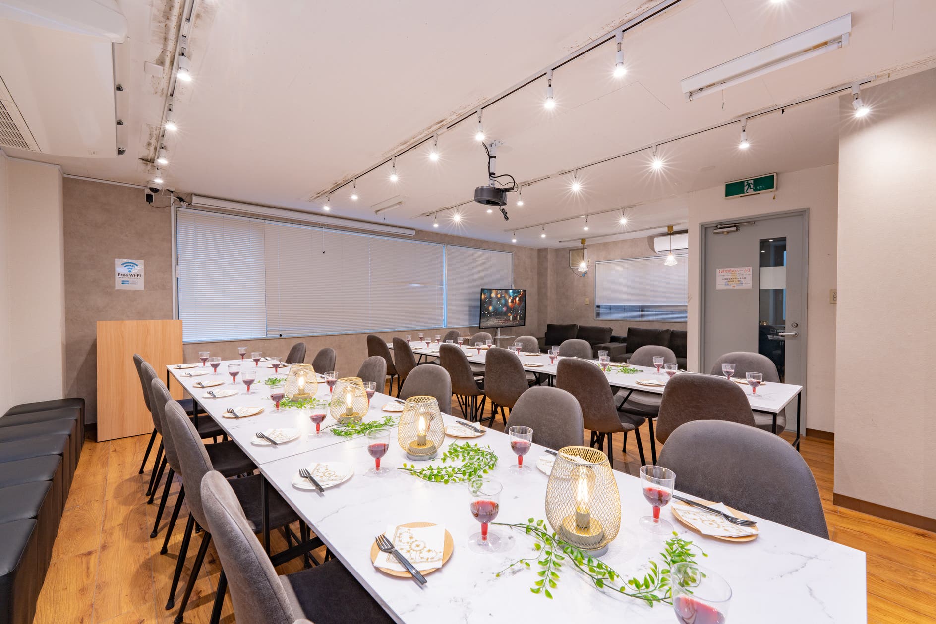 五反田駅6分✨最大40名⭕️飲食OK/120㌅スクリーン/モニター/ゴミ処理可/会議/懇親会/歓送迎会【ANP03】の写真14