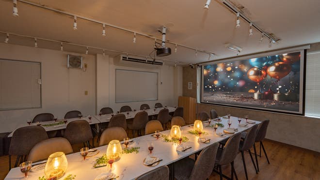 五反田駅6分✨最大40名⭕️飲食OK/120㌅スクリーン/モニター/ゴミ処理可/会議/懇親会/歓送迎会【ANP03】の写真11