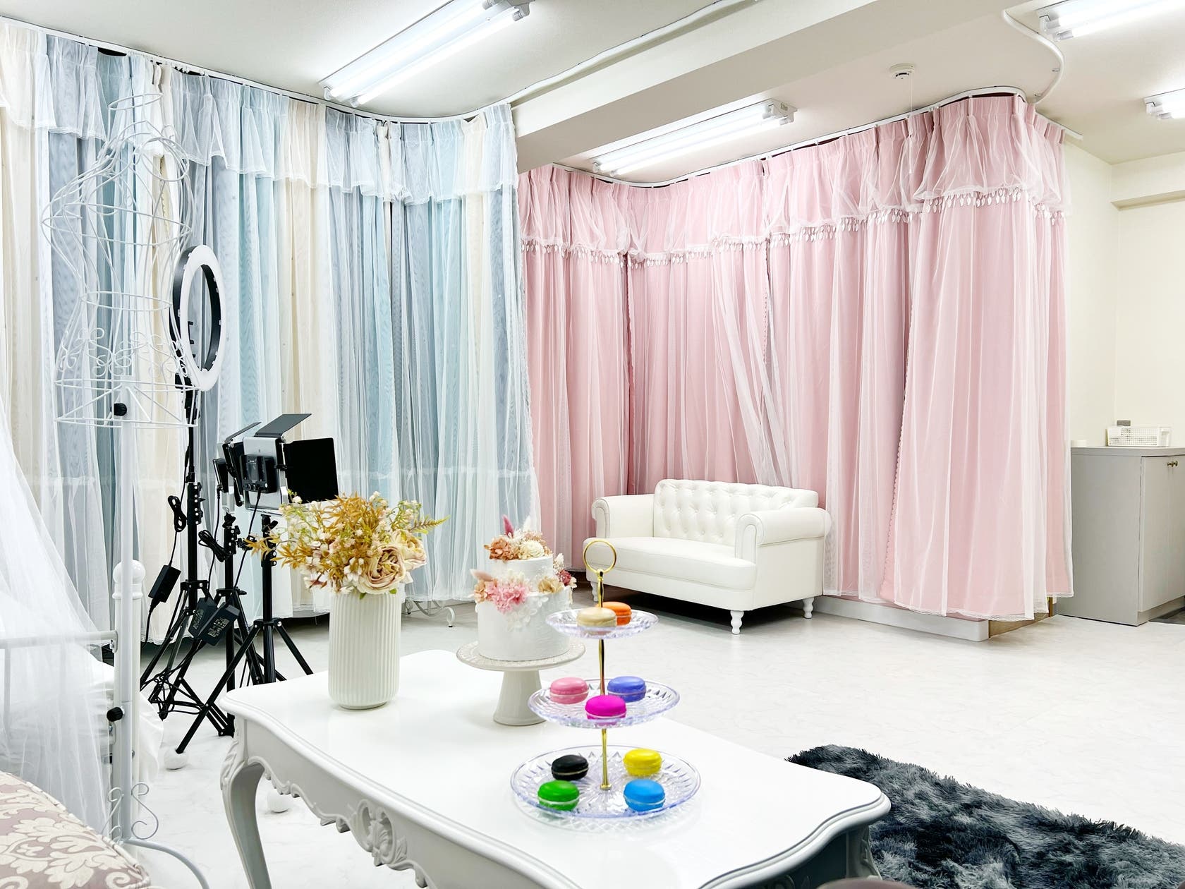 可愛いをお安く💓高田馬場駅５分🌟姫系撮影が５面背景（天蓋ベット｜シック｜花壁｜パステル壁｜白壁・白家具）撮影機材無料！の写真6