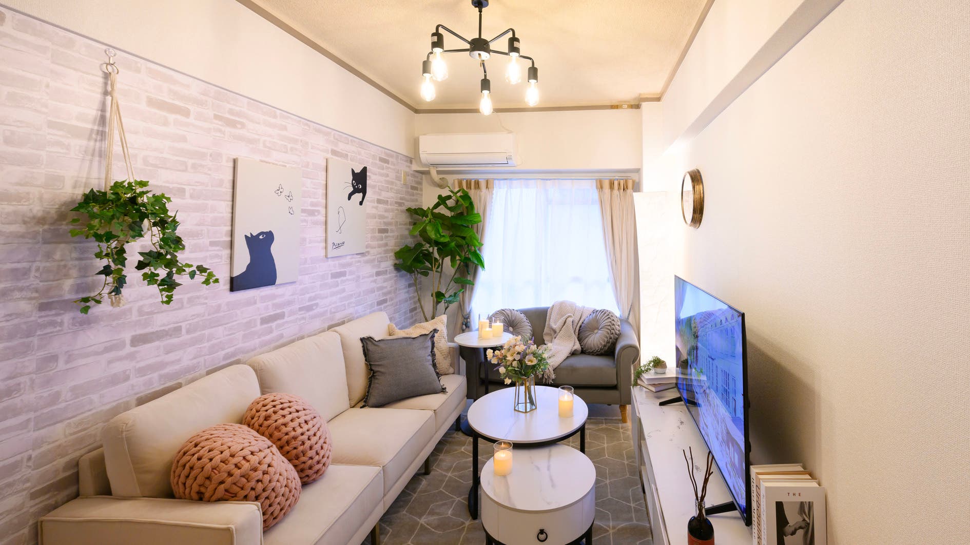 ✨デート/女子会大人気💕北欧風オトナの隠れ家🤍大切な人と至福のひととき💓大画面TVSwitch/鑑賞会🎬タコパ&鍋パ🍲の写真9