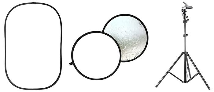 レフ板(大・小)・レフ板スタンドセットの画像1