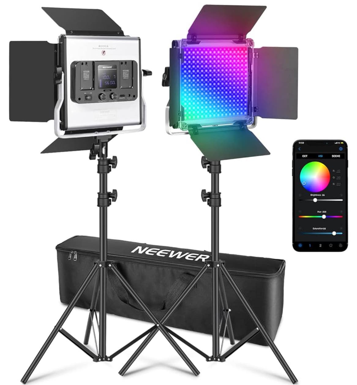 NEEWER 660 PRO RGB LED パネルライト2灯の画像1