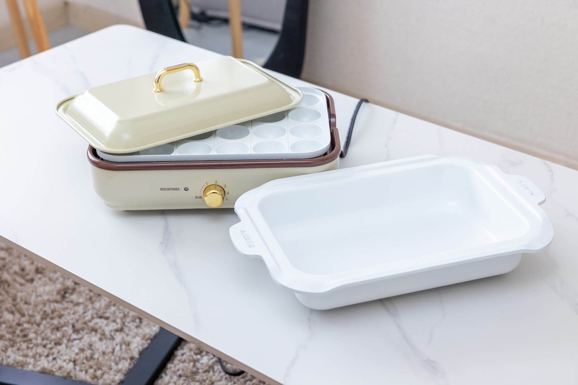 【Party調理器具🌟】たこ焼きプレート付きホットプレートセットの画像1