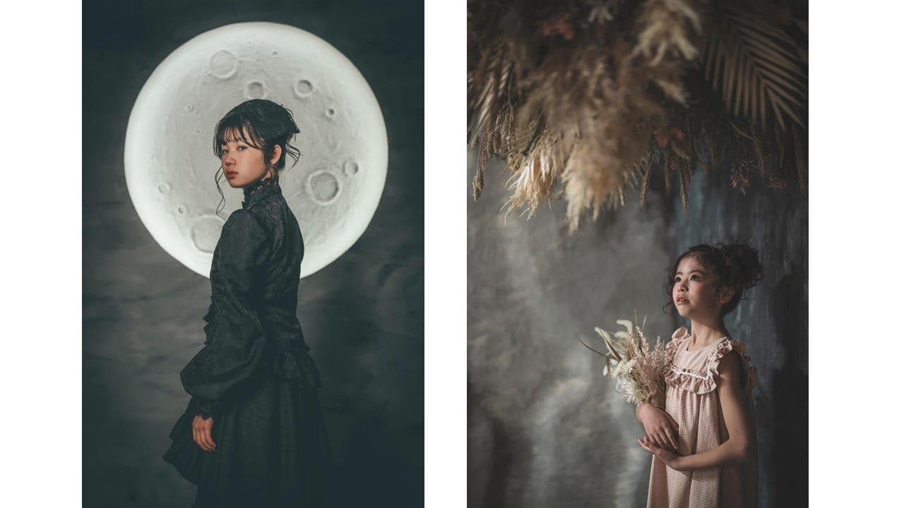 満月のグラデーションと超大型ドライフラワー造形｜一日中自然光が降り注ぐ本格撮影スタジオ｜大型バルコニー有の写真11