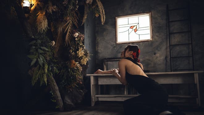 【4m超えドライフラワー造形】本格的撮影スタジオ|漆喰壁|レンガ壁|カーテン装飾|カフェ板|タイル床|アパレル|背景×10の写真7